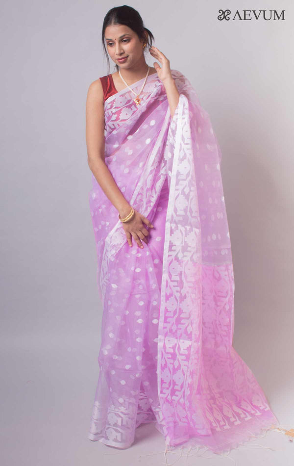 Buy Muslin Silk Saree Online - Muslin Jamdani Saree | AEVUM