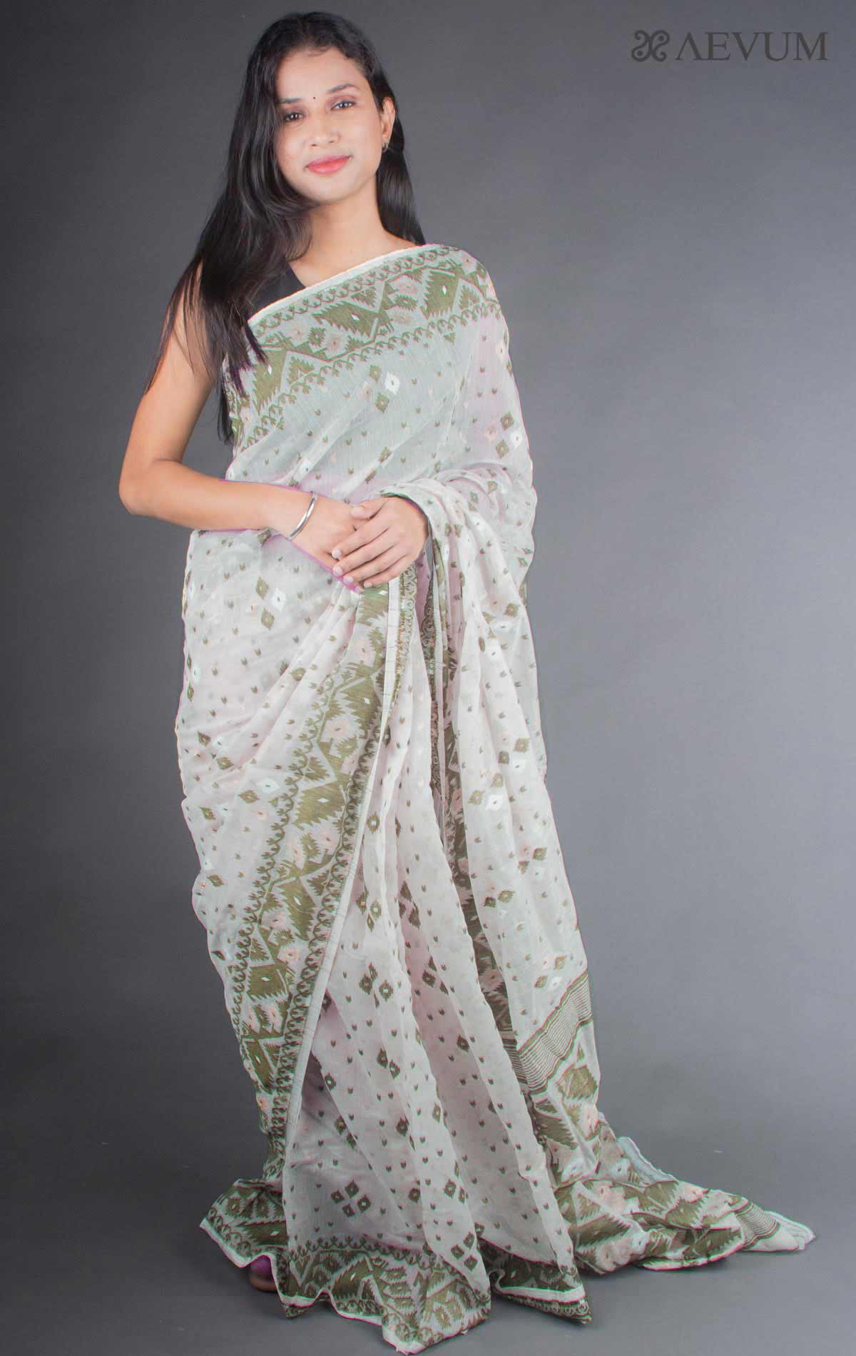 Bangladeshi Style Beli Phool Jamdani Saree - 6437 – AEVUM