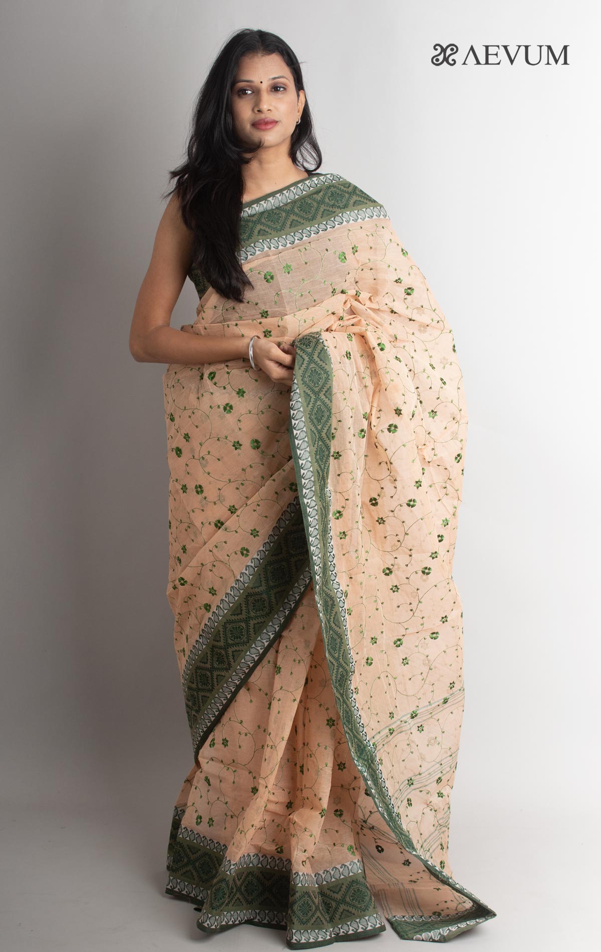 Bengal Cotton Tant Saree with Embroidery - 1436 – AEVUM