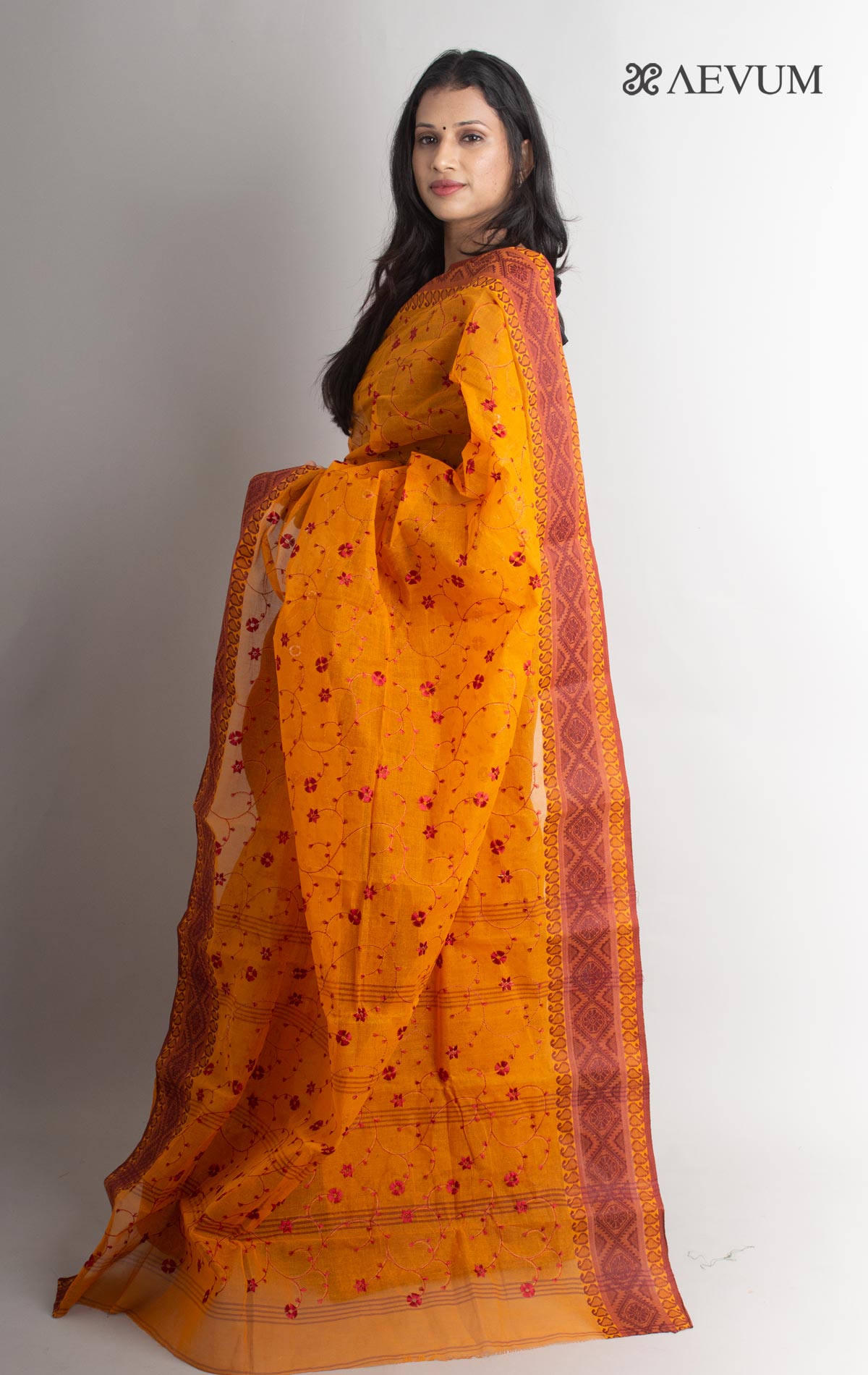 Bengal Cotton Tant Saree with Embroidery - 1443 – AEVUM