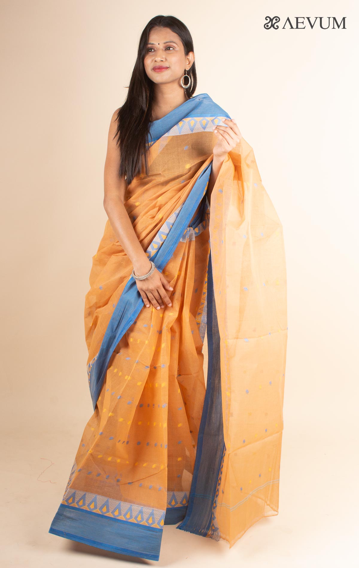 Bengal Cotton Tangail Tant Saree - 4719 – AEVUM