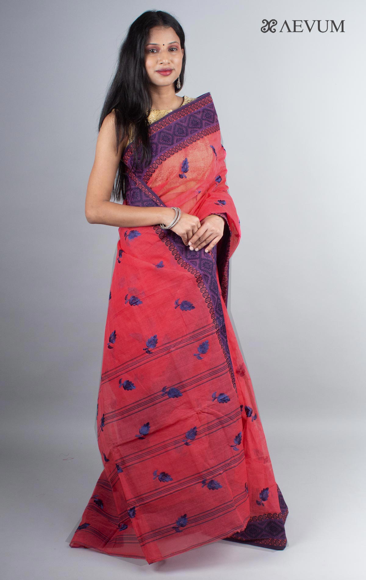 Bengal Cotton Tant Saree with Embroidery - 9044 – AEVUM
